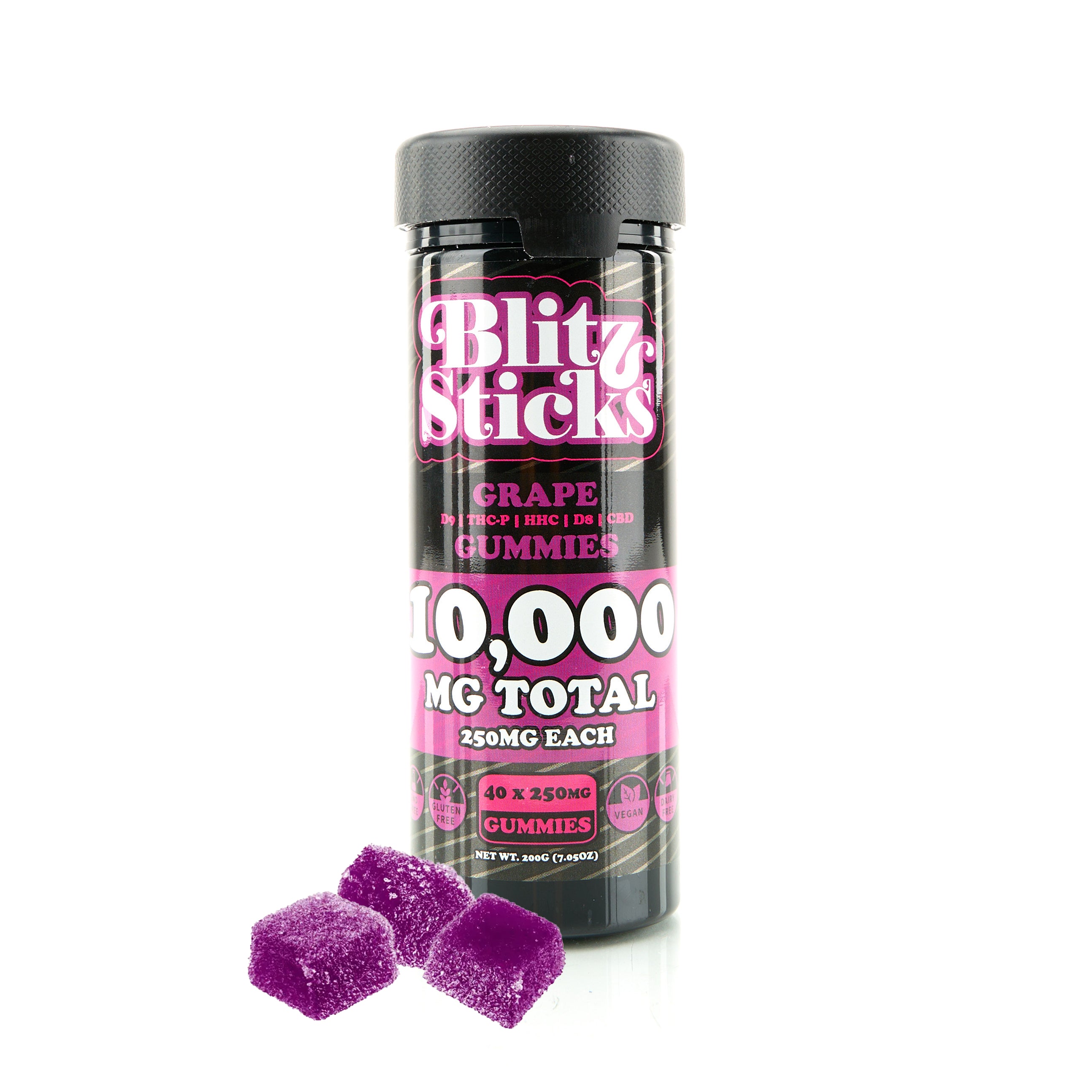 Blitz Sticks THC Gummies – 10,000mg Total (40ct) - Grape – True Hemp ...